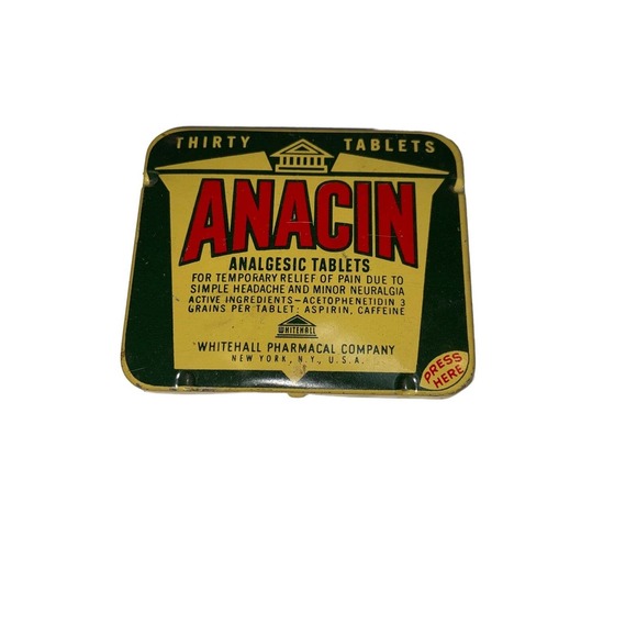 Anacin | Other | Vintage Anacin Analgesic 3 Tablets Tin | Poshmark